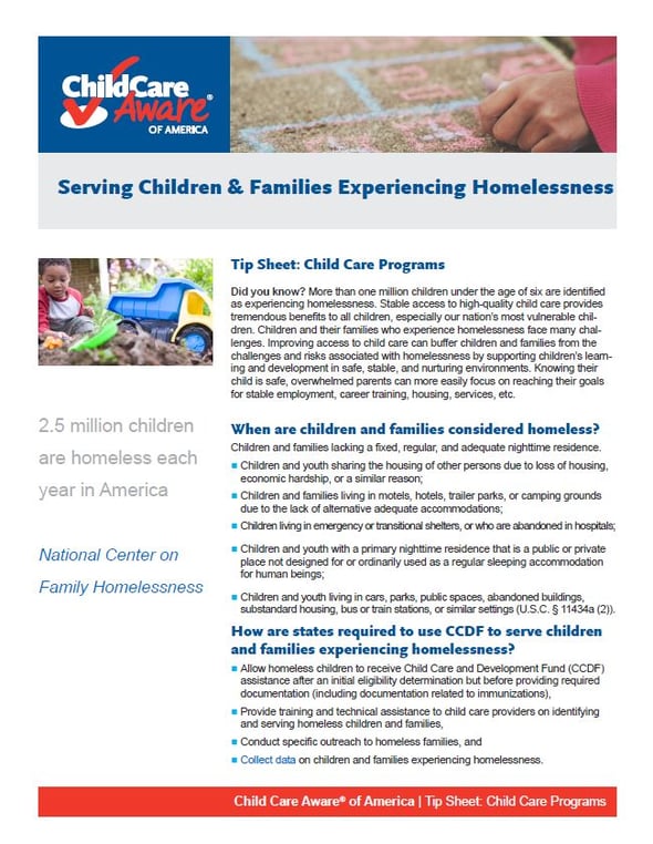 Helping Children and Families Experiencing Homelessness