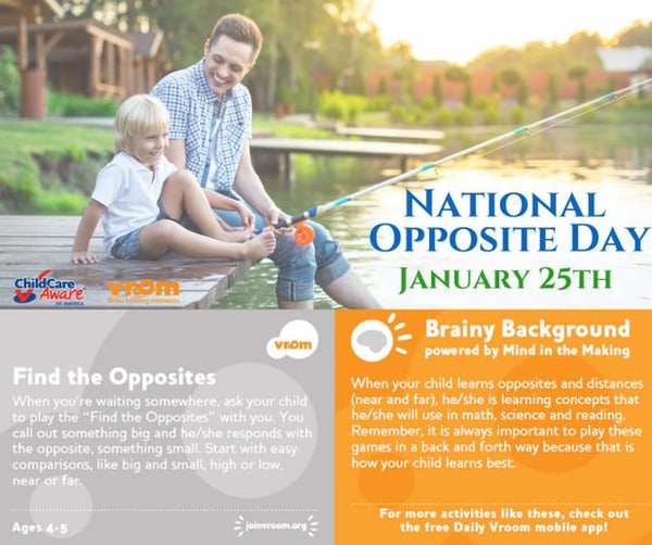 Help Build Your Child's Brain on National Opposite Day